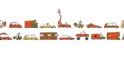 Traffic jam cars on road seamless pattern Vector Image