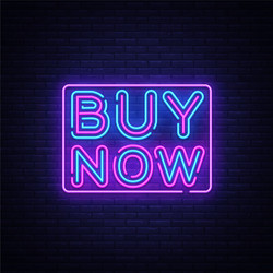 Retro neon sign buy now Royalty Free Vector Image