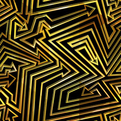 Gold tribal geometric seamless pattern Royalty Free Vector
