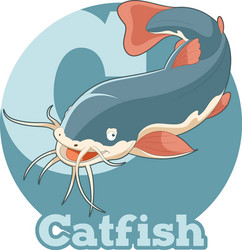 Cartoon smiling catfish Royalty Free Vector Image