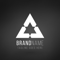 Geometrical triangle or arrow in three parts logo Vector Image