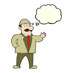 Cartoon sensible business man in bowler hat Vector Image