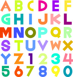 Alphabet fonts and numbers Royalty Free Vector Image
