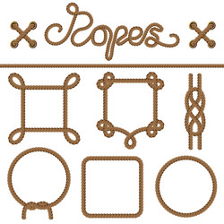 Square rope frame with knots and loops Royalty Free Vector