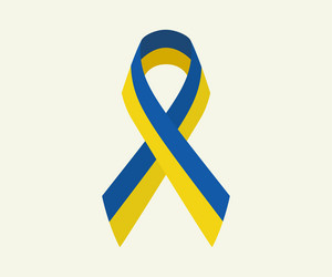 Ukrainian ribbon stay with ukraine Royalty Free Vector Image