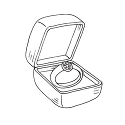Wedding ring in gift box Royalty Free Vector Image