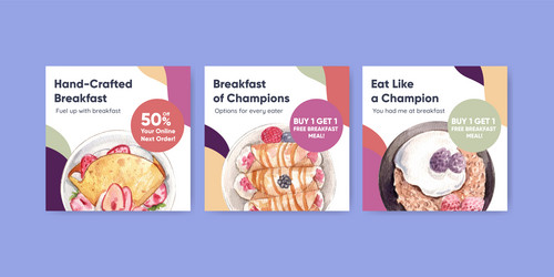 Banner template with specialty breakfast Vector Image