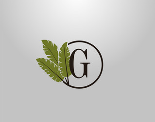 K letter logo circle nature leaf design Royalty Free Vector