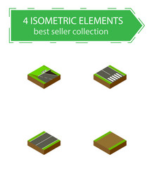 Isometric way set of flat navigation underground Vector Image
