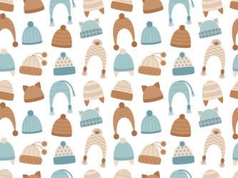 Pattern different hats Royalty Free Vector Image