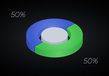 3d donut chart infographic concept with two Vector Image