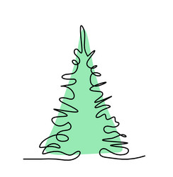 Abstract color tree as line drawing on the white Vector Image
