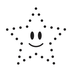 Dotted star shape for tracing lines preschool Vector Image