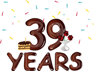 39 years greeting card happy birthday Royalty Free Vector