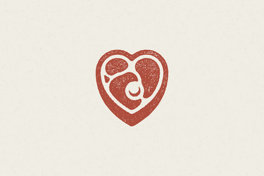 Meat heart Royalty Free Vector Image - VectorStock