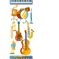 Pattern with musical instruments jazz blues Vector Image