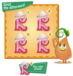 Spot the difference letters z Royalty Free Vector Image