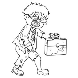 Zombie office worker coloring page for kids Vector Image