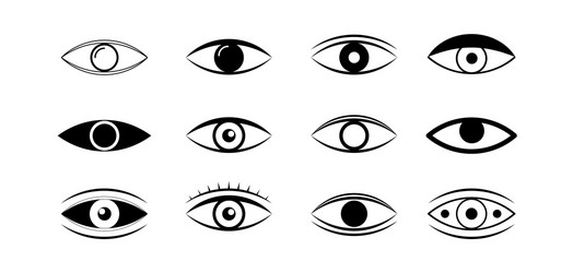 Eye icons human eyes Royalty Free Vector Image