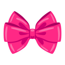 Pink satin bow ribbon with knot Royalty Free Vector Image