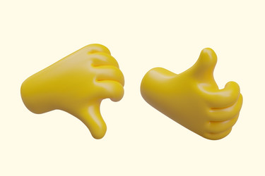 Realistic yellow hand showing thumb up sign Vector Image