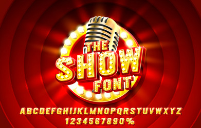 Show font set collection letters and numbers Vector Image