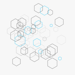 Abstract with hexagons lines Royalty Free Vector Image