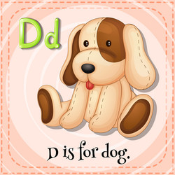 Animals alphabet d is for dogs Royalty Free Vector Image