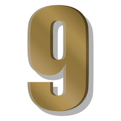 Gold bar figure three symbol Royalty Free Vector Image