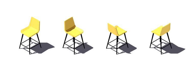 Isometric low poly chair Royalty Free Vector Image