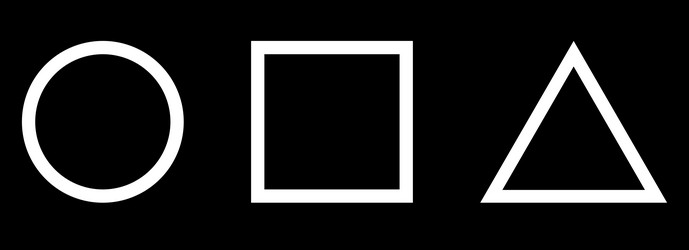 Squid game symbols round square triangle Vector Image