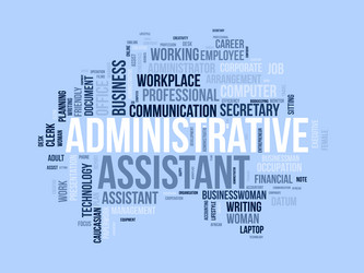 Word cloud background concept for administrative Vector Image