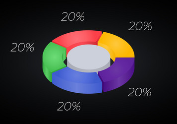 3d donut chart infographic concept with five Vector Image
