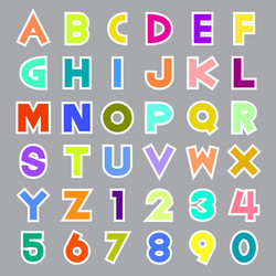 Alphabet fonts and numbers Royalty Free Vector Image