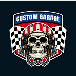 Custom garage racing logo vintage design Vector Image