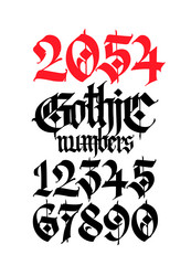 Gothic Numbers Numerals Vector Images (over 170)