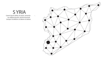 Syria communication network map image a low Vector Image