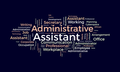 Word cloud background concept for administrative Vector Image