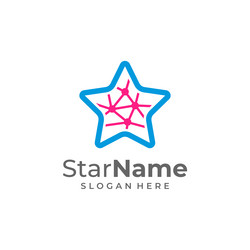 Digital star icon logo design element tech star Vector Image