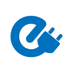 Electrical automobile cable contour and plug Vector Image