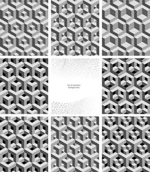 Isometric 3d retro cube pattern background Vector Image