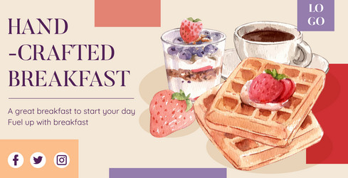 Billboard template with specialty breakfast Vector Image