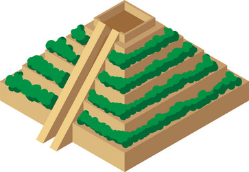 Ancient culture icon depicting mayan temple Vector Image