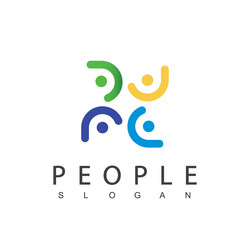People logo in isolated white background Vector Image