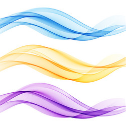 Set of color curve lines design element Royalty Free Vector