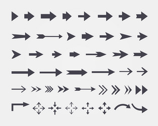 Arrow clip art set in on white background Vector Image