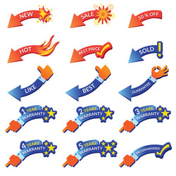 Arrow label for promotion and guarantee Royalty Free Vector