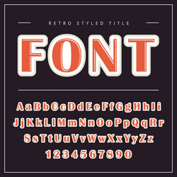 Retro font with shadow Royalty Free Vector Image