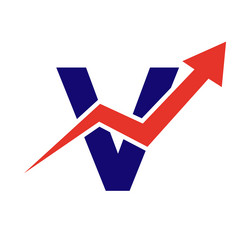 Letter v financial logo finance Royalty Free Vector Image
