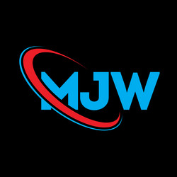 Mjw triangle letter logo design with triangle Vector Image